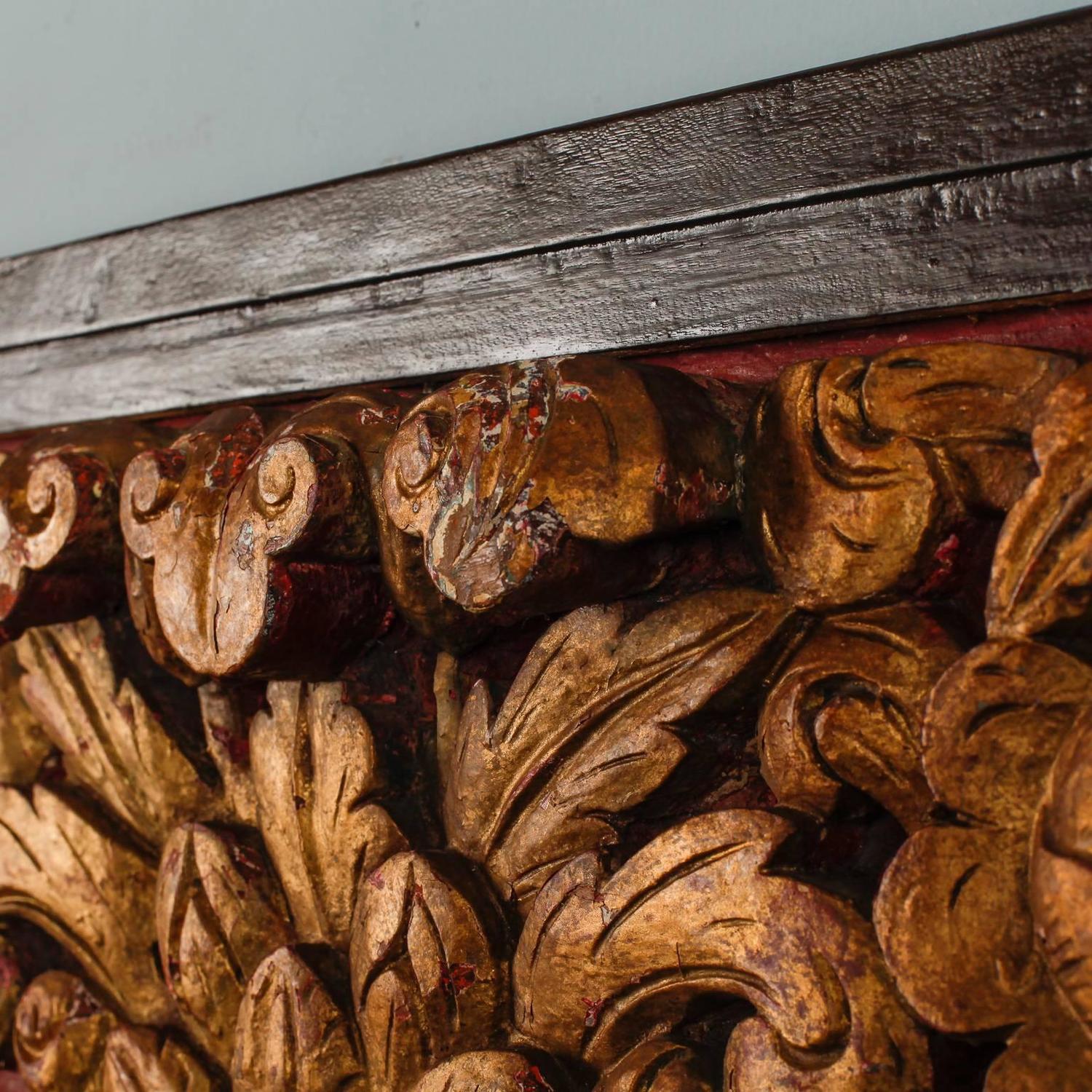 Carved and Gilded Chinese Wood Panel For Sale at 1stdibs