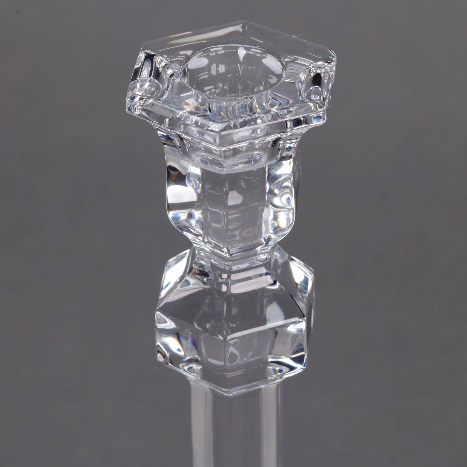 Pair Clear Crystal Signed Val Saint Lambert Candlesticks at 1stDibs ...