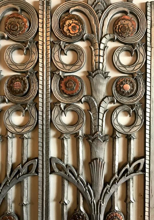 Art Deco Cast Steel Architectural Panels with Bronze and Copper Inserts ...