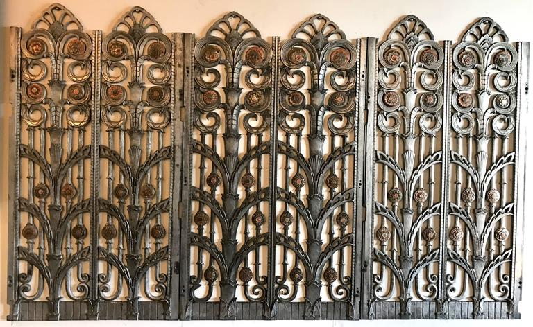 Art Deco Cast Steel Architectural Panels with Bronze and Copper Inserts ...