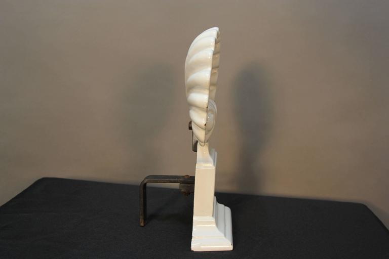 Pair of Enameled Shell Andirons For Sale at 1stDibs