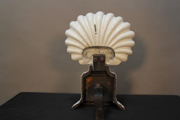 Pair of Enameled Shell Andirons For Sale at 1stDibs