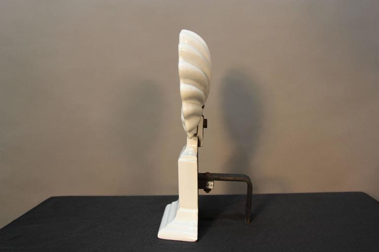 Pair of Enameled Shell Andirons For Sale at 1stDibs