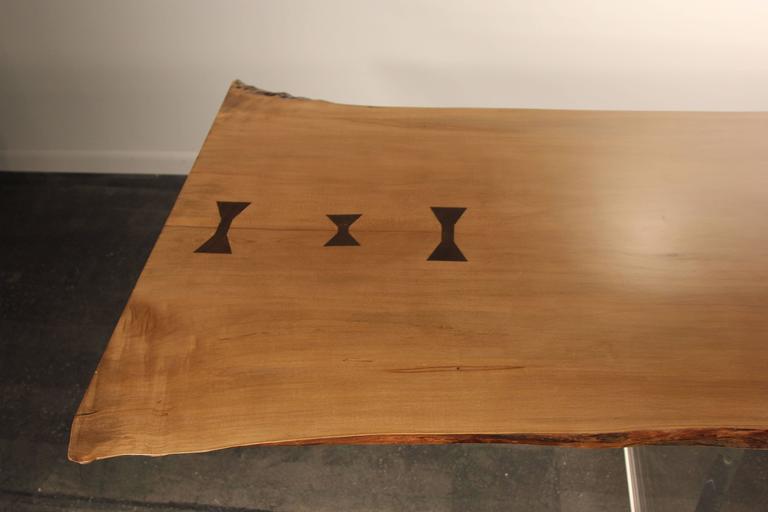 Live Edge Dining Table or Desk Floating with Lucite Legs at 1stDibs ...