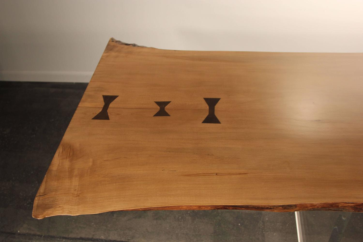 Live Edge Dining Table or Desk Floating with Lucite Legs For Sale at ...