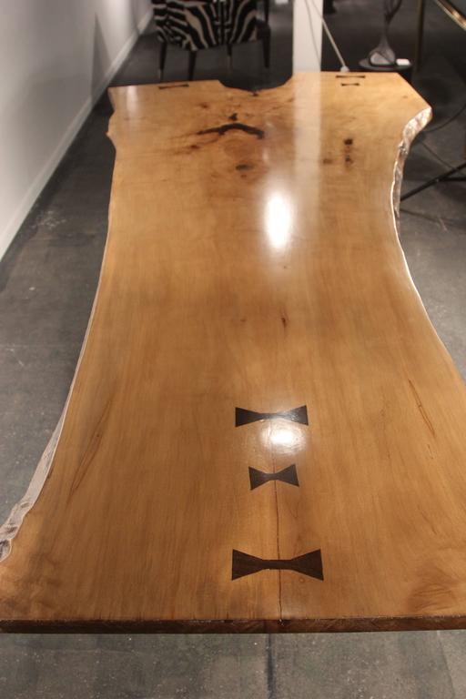 Live Edge Dining Table or Desk Floating with Lucite Legs at 1stDibs ...