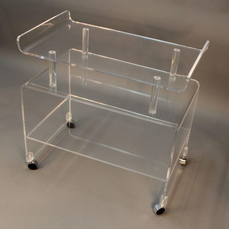 Incredible Large Lucite Bar Cart at 1stDibs