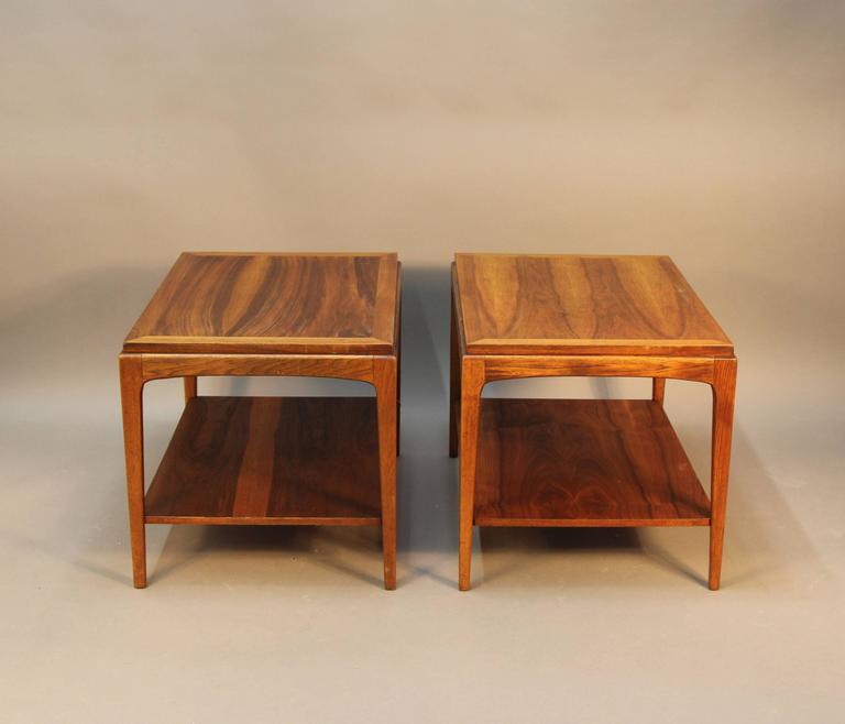 Pair of Lane Walnut End Tables For Sale at 1stdibs