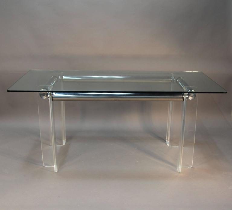 Lucite and Chrome Tube Dining Table For Sale at 1stDibs | chromed steel ...
