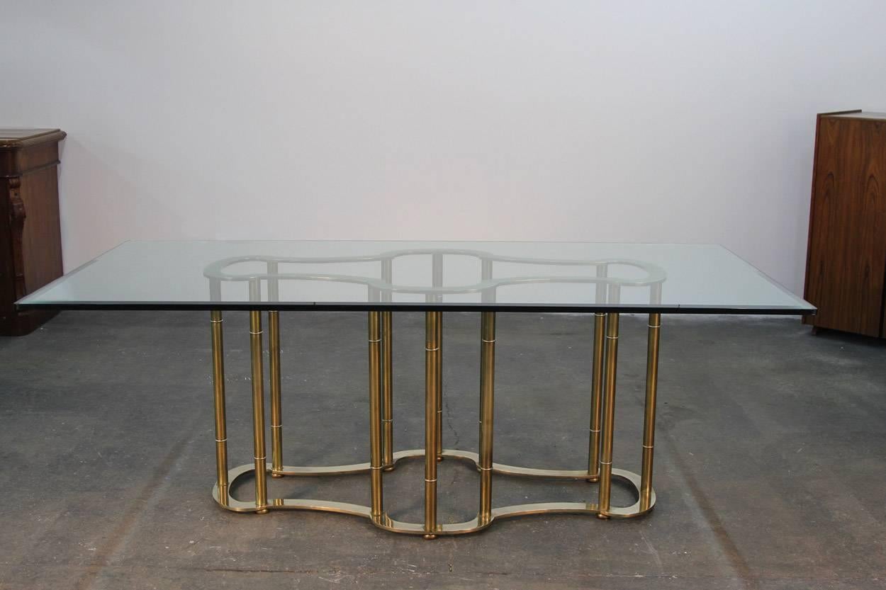 Mastercraft Brass Racetrack Dining Table at 1stDibs