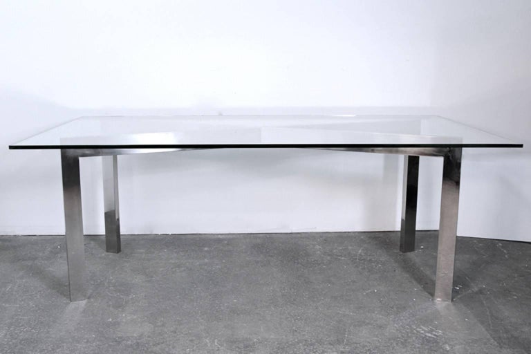 Mid-Century Modern Chrome X-Base Dining Table or Desk For Sale at 1stDibs
