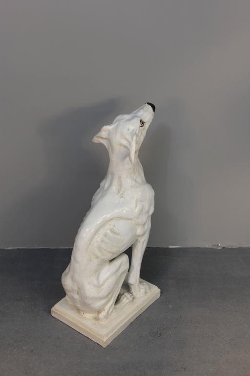 Large Italian Ceramic Dog Sculpture at 1stDibs