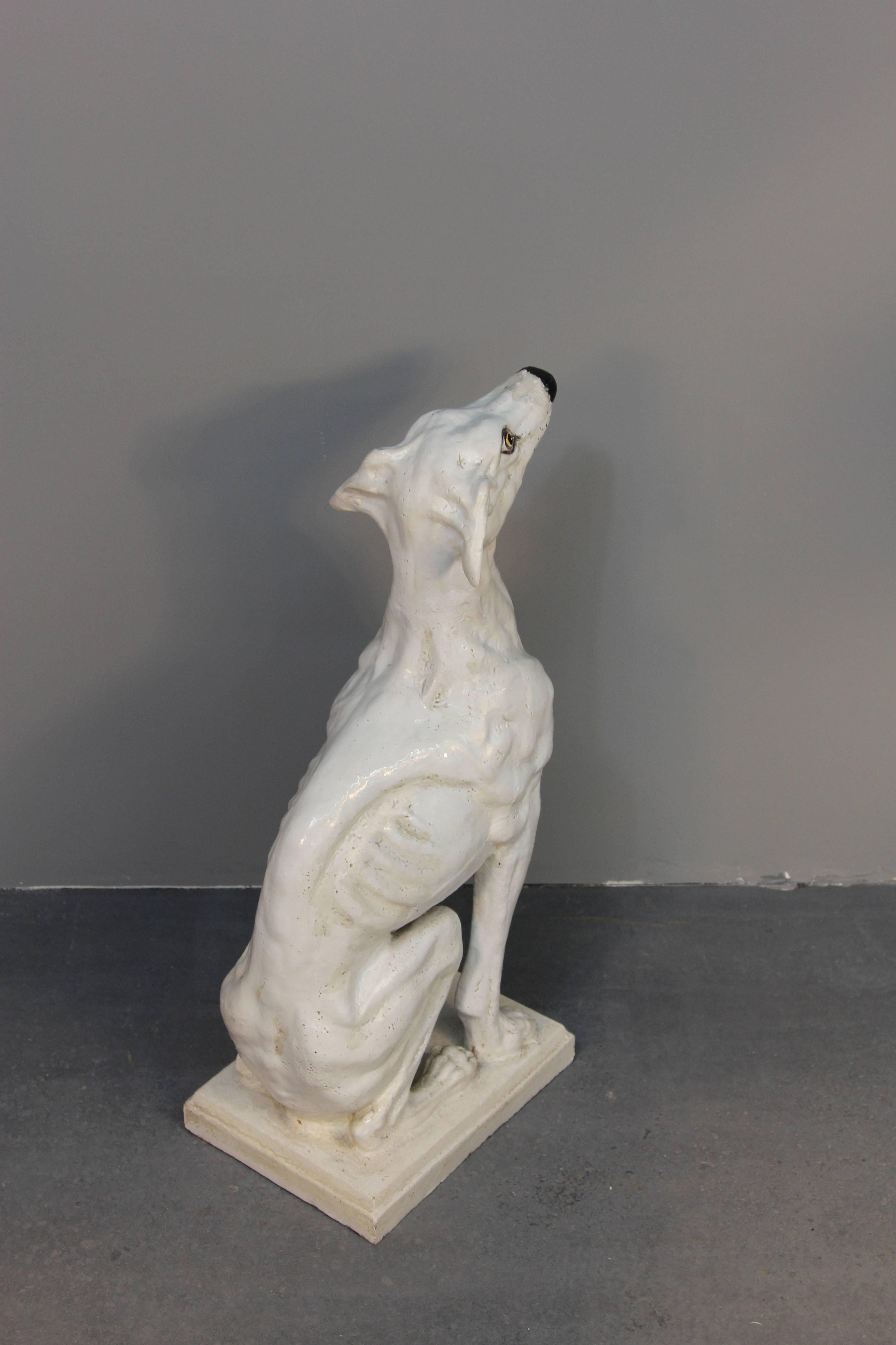 Large Italian Ceramic Dog Sculpture at 1stDibs