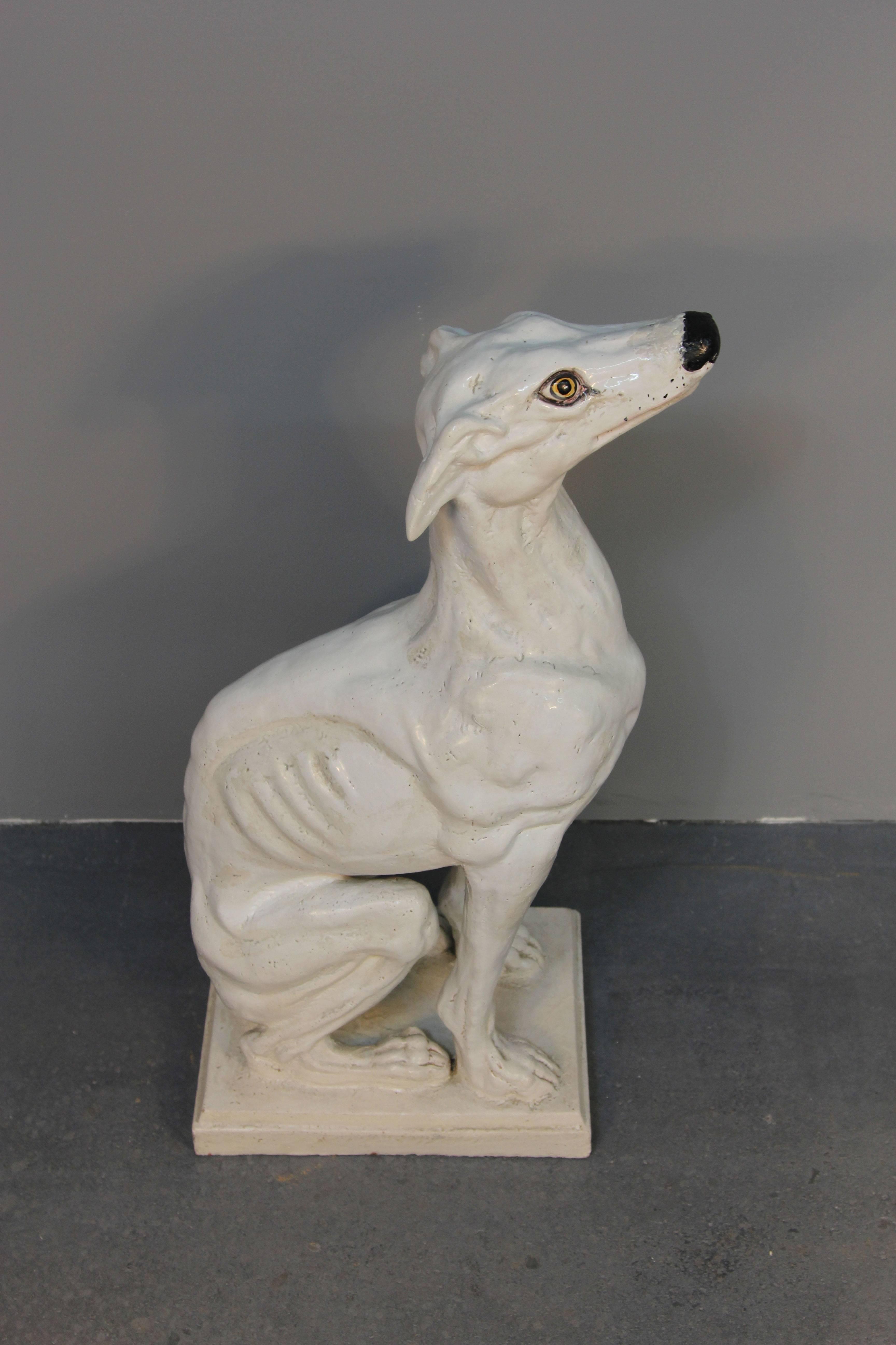 Large Italian Ceramic Dog Sculpture at 1stDibs