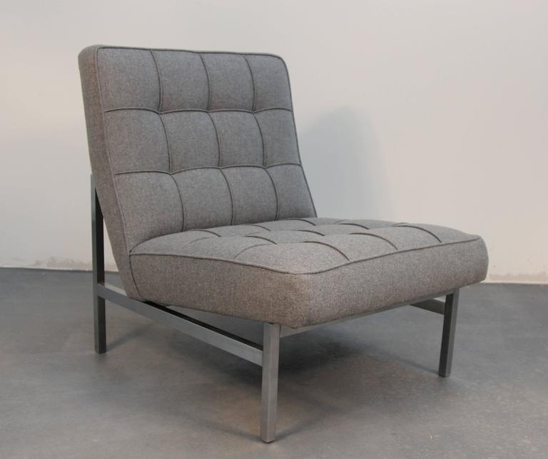 Pair of Florence Knoll Parallel Bar Lounge Chairs at 1stDibs