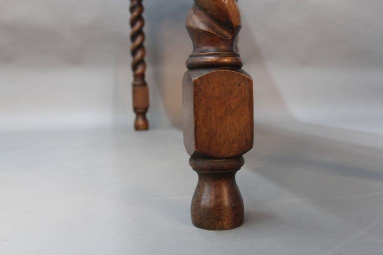 English Barley Twist Leg Stainless Steel Top Table at 1stDibs