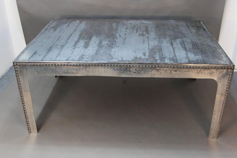 Rare Large Size Polished Steel English Water Tank Table for Dining Room ...