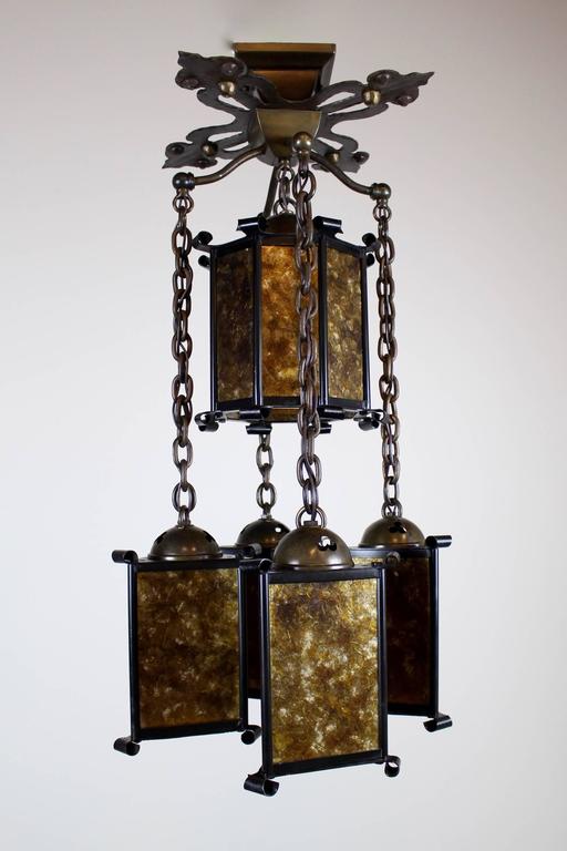 Stickley Style Mica Lantern Flush Mount For Sale at 1stDibs