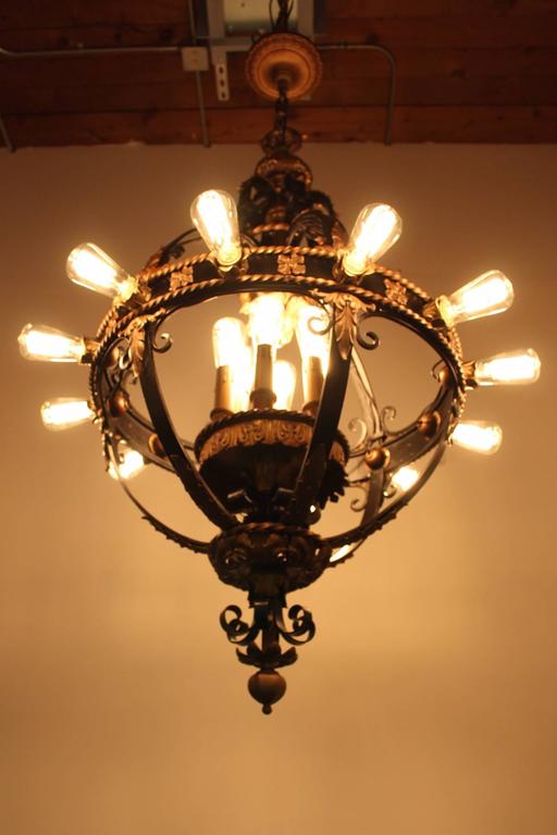 Italian Renaissance Flush Mount Stair Lantern, Eighteen-Light For Sale ...