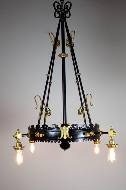 Gothic Style Iron Fixture from the Aesthetic Movement Four-Light For ...