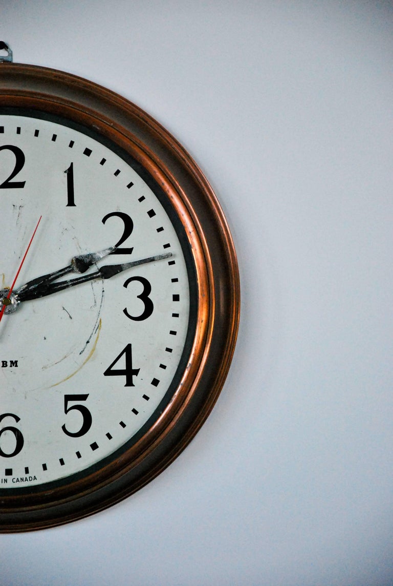 1960 Original IBM Industrial Factory Wall Clock in Solid Copper at ...