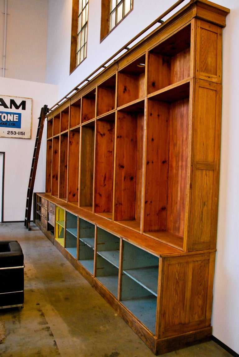 1920 Mercantile Hardware Store Retail Cabinet with Rolling Ladder at ...