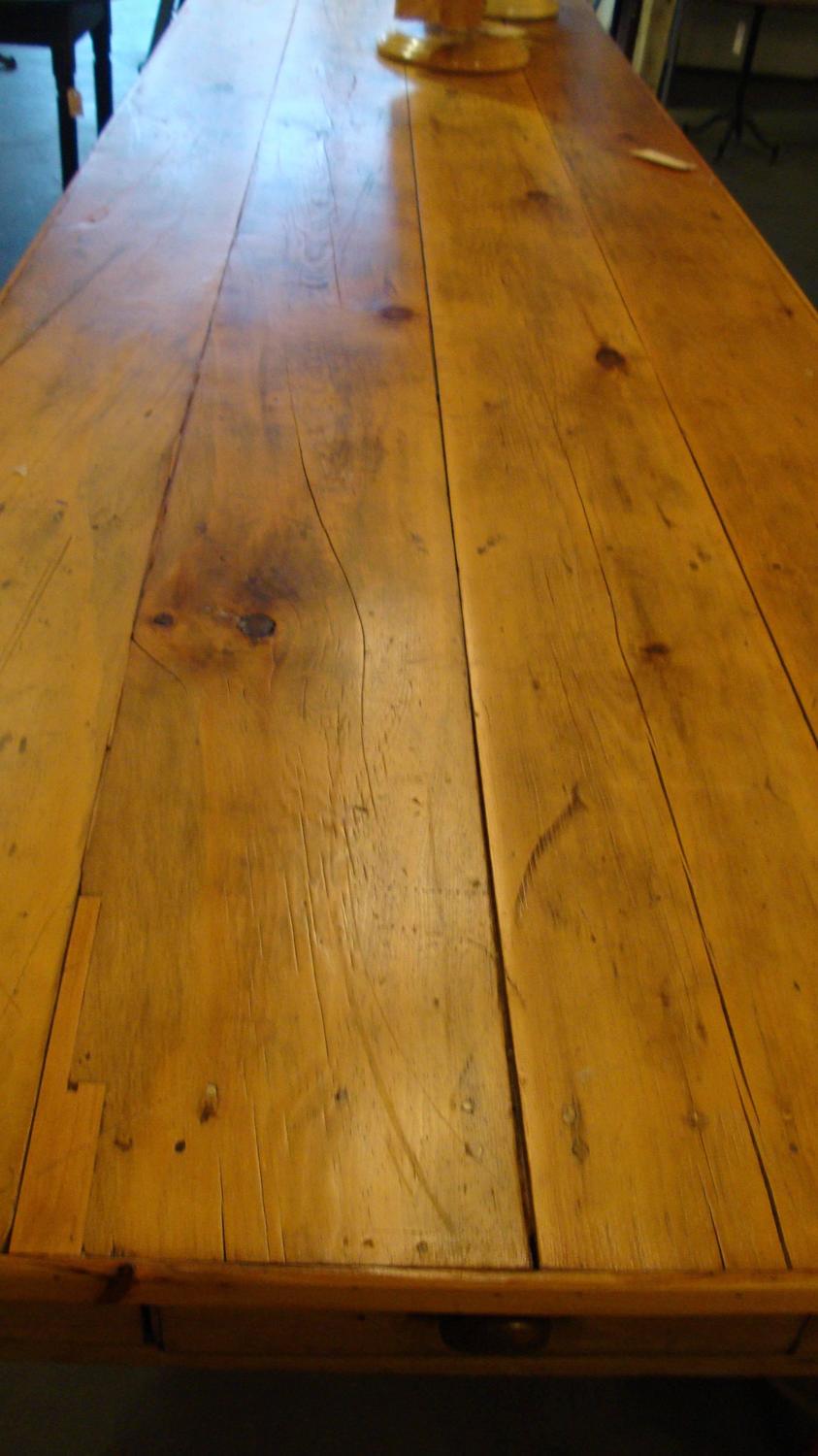 Pine Twelve Foot Convent Table, 1880 at 1stdibs