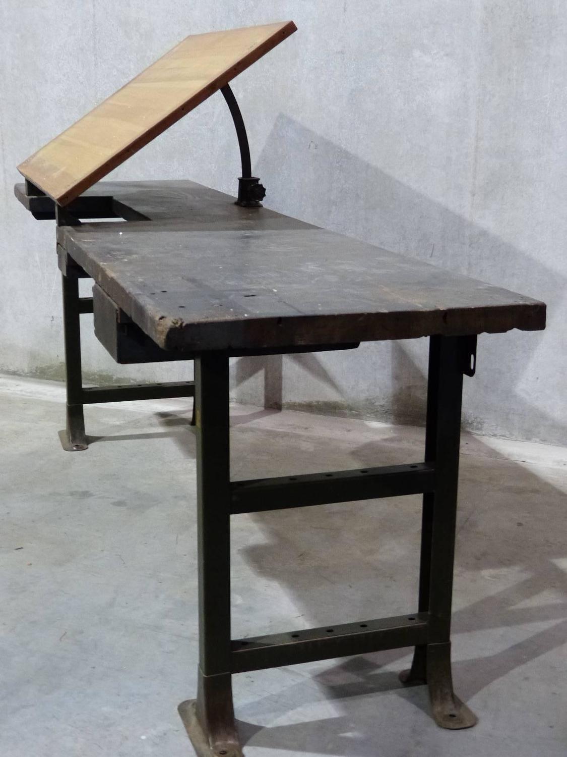 Industrial Drafting Table Work Station at 1stdibs