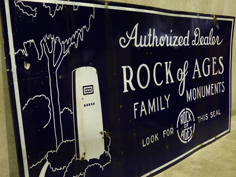 1940 Monumental Two-Sided Porcelain Advertising Sign For Sale at 1stDibs