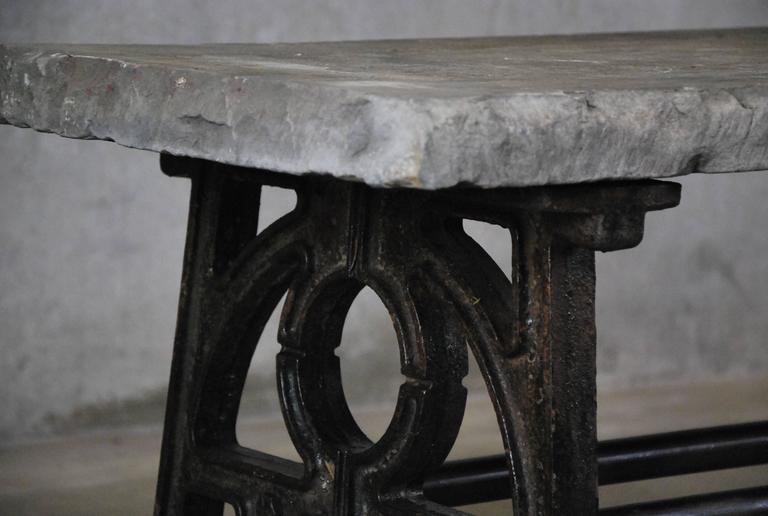 Stone Top Coffee Table with Cast Iron Base at 1stDibs | iron base ...