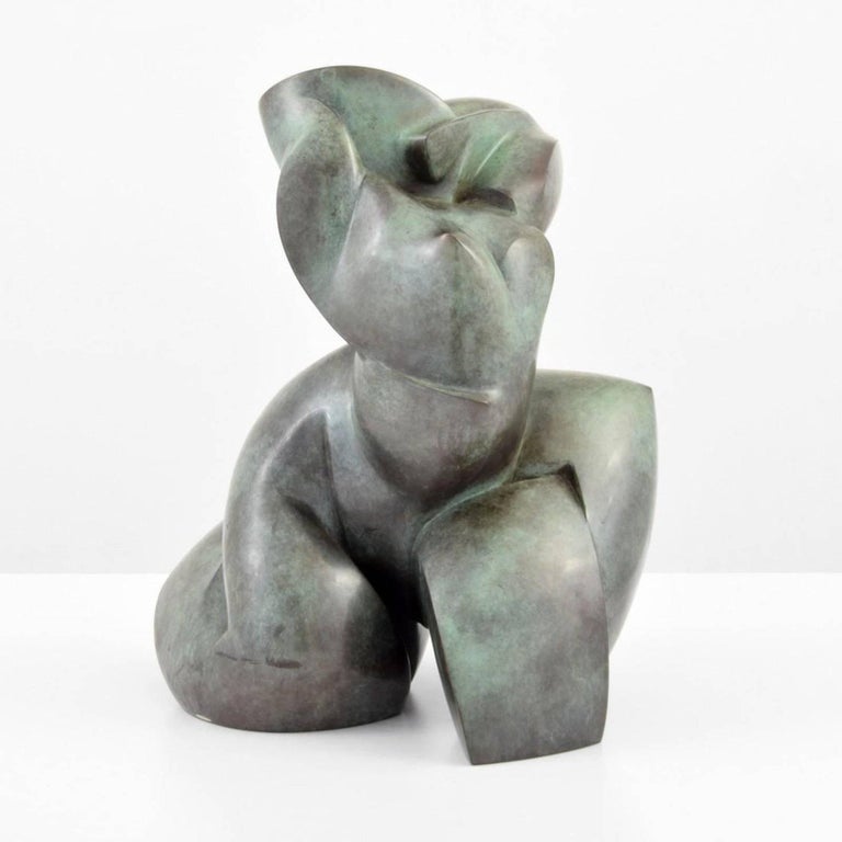 Large Dominique Polles Abstract Bronze Sculpture at 1stDibs