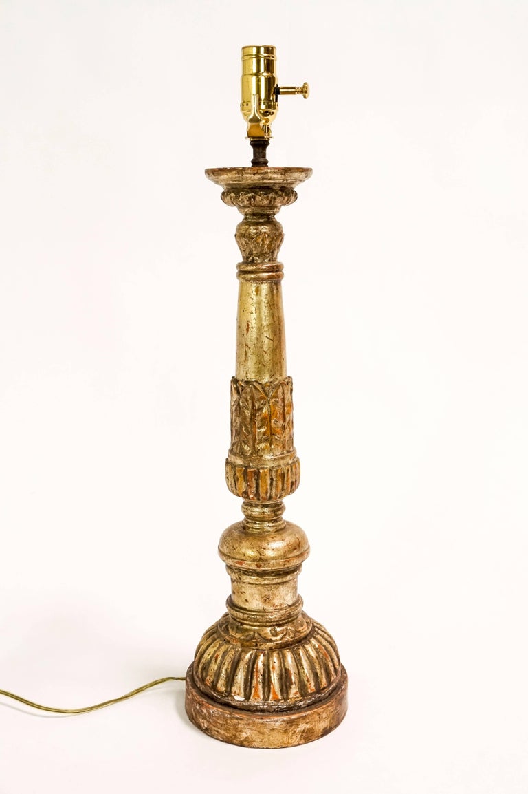 Antique Neoclassical Silver Gilded Table Lamp at 1stDibs