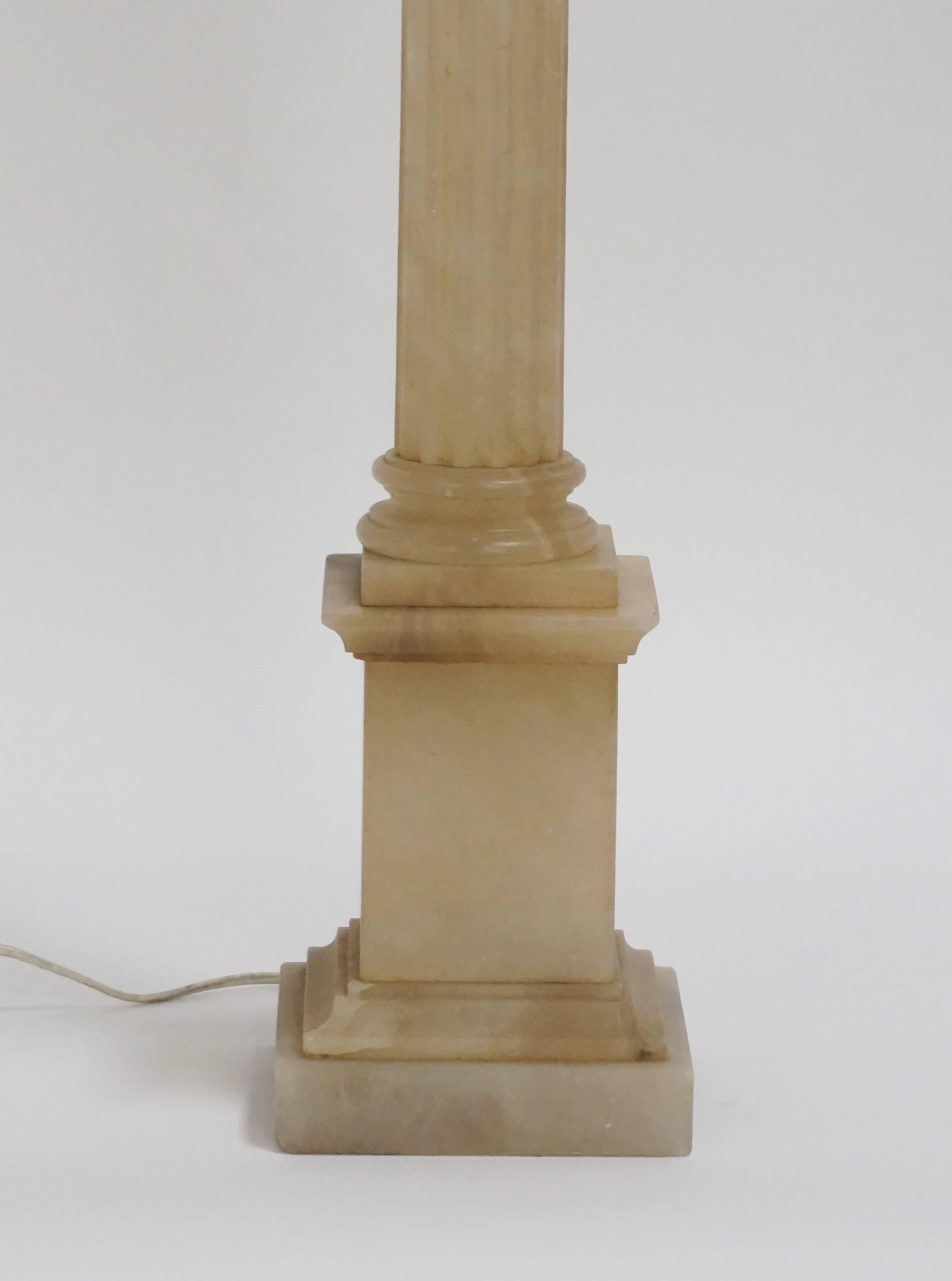 Tall Column Lamp in Rare Alabaster at 1stDibs | alabaster column lamp ...