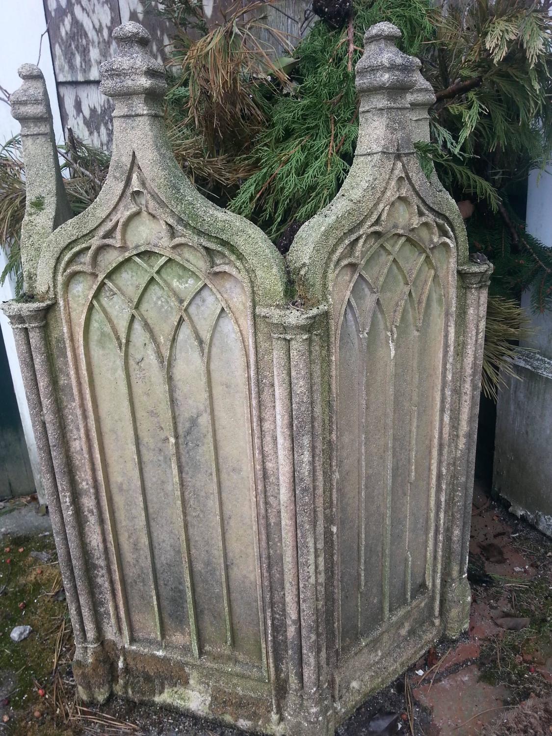 Gothic concrete planter For Sale at 1stdibs