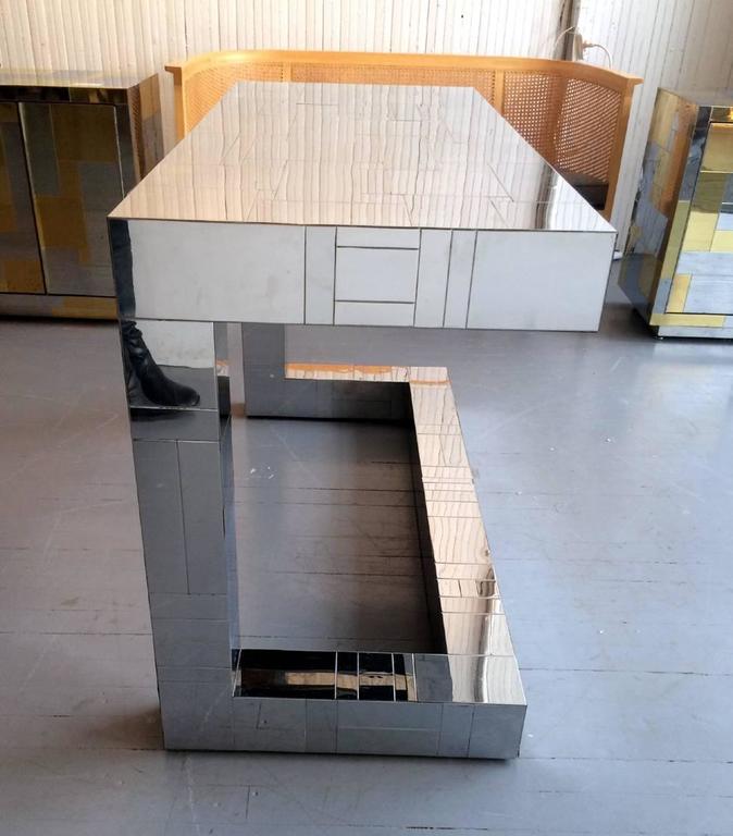 Chrome Cityscape Desk by Paul Evans at 1stDibs