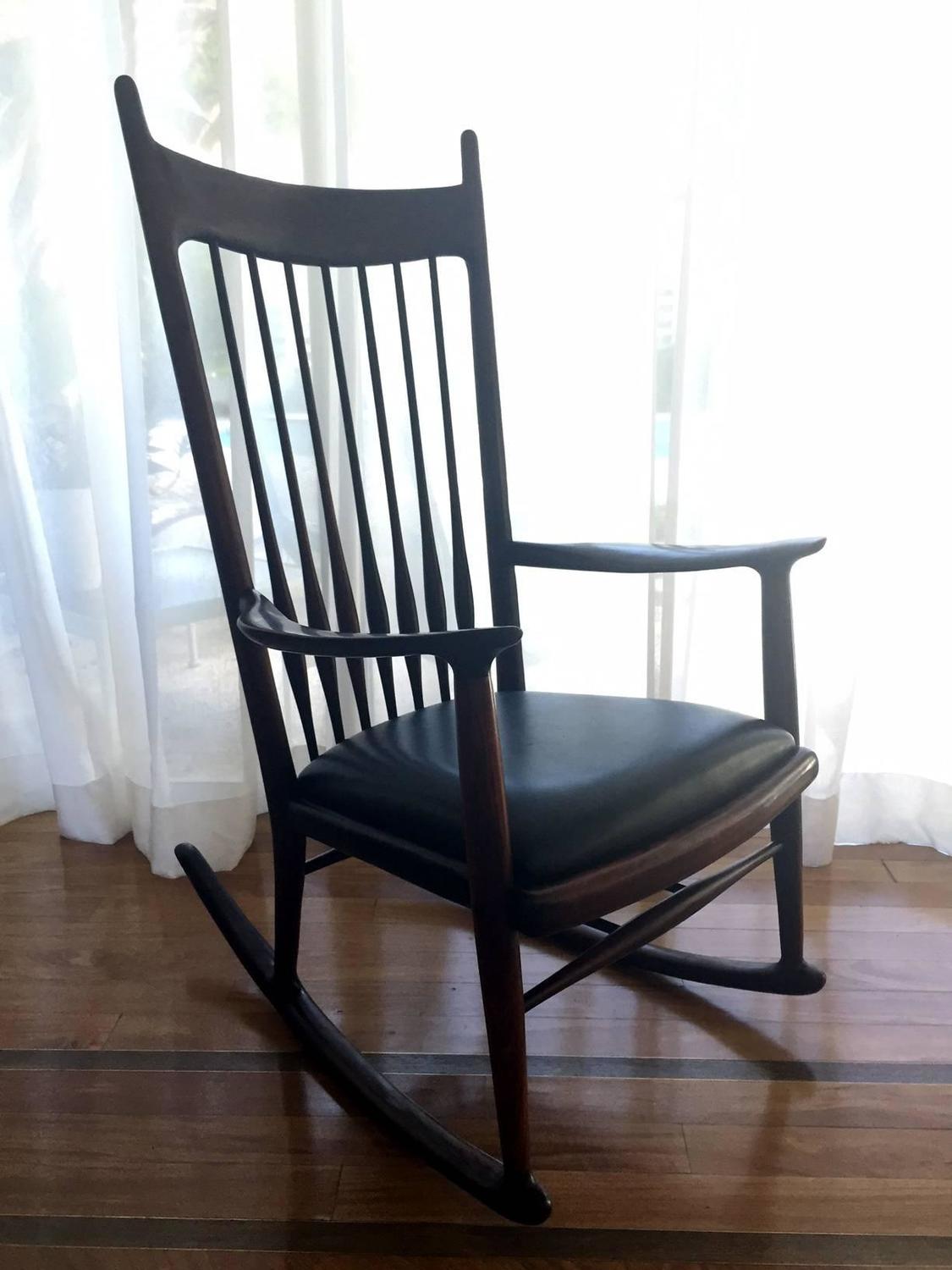 Rare Early Rosewood Rocking Chair by Sam Maloof For Sale at 1stdibs
