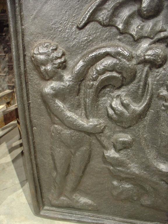 Antique Cast Iron Fireback, France, 1800s at 1stDibs