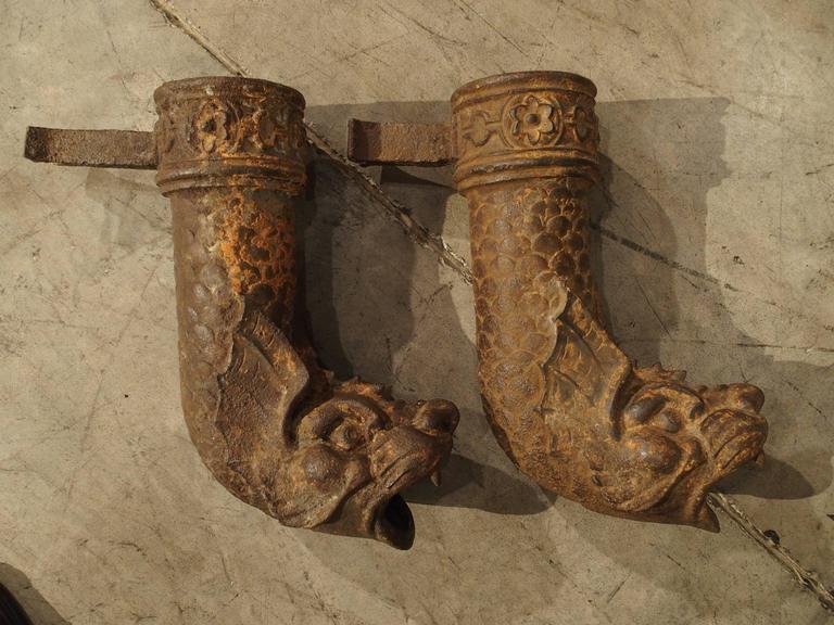 Rare Pair of Antique Iron Gutter Spouts from Bordeaux France at 1stDibs ...
