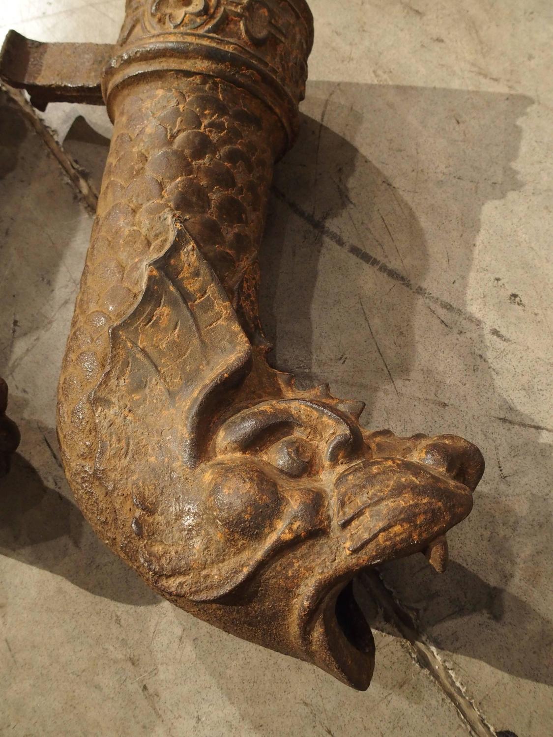 Rare Pair of Antique Iron Gutter Spouts from Bordeaux France at 1stdibs
