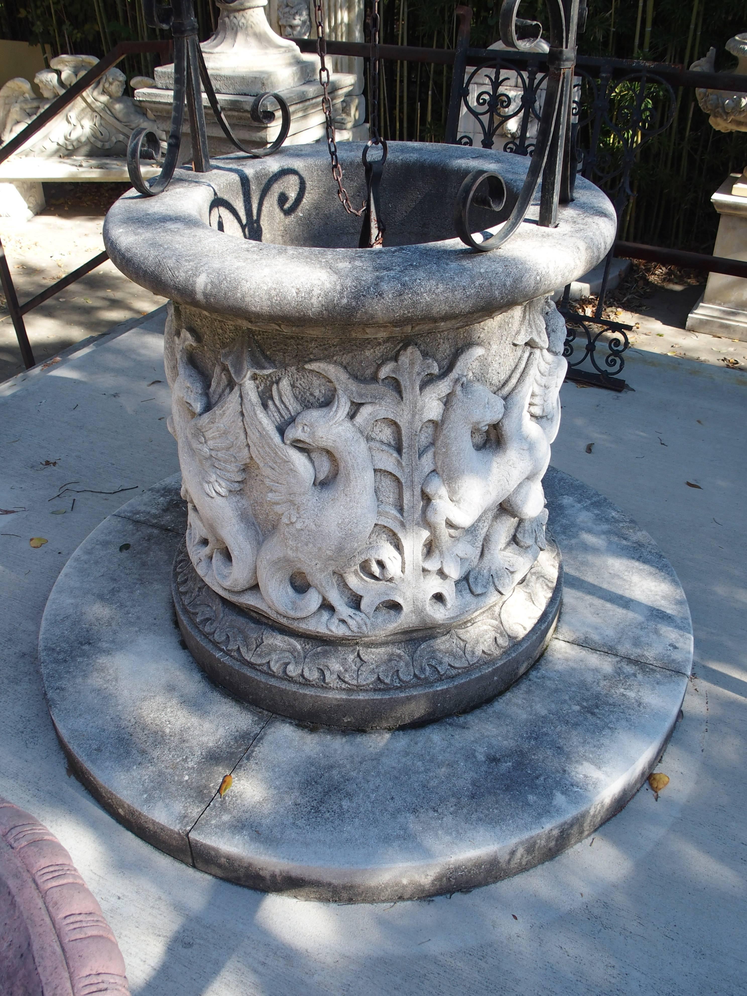 Hand Carved Limestone Well from Italy at 1stDibs