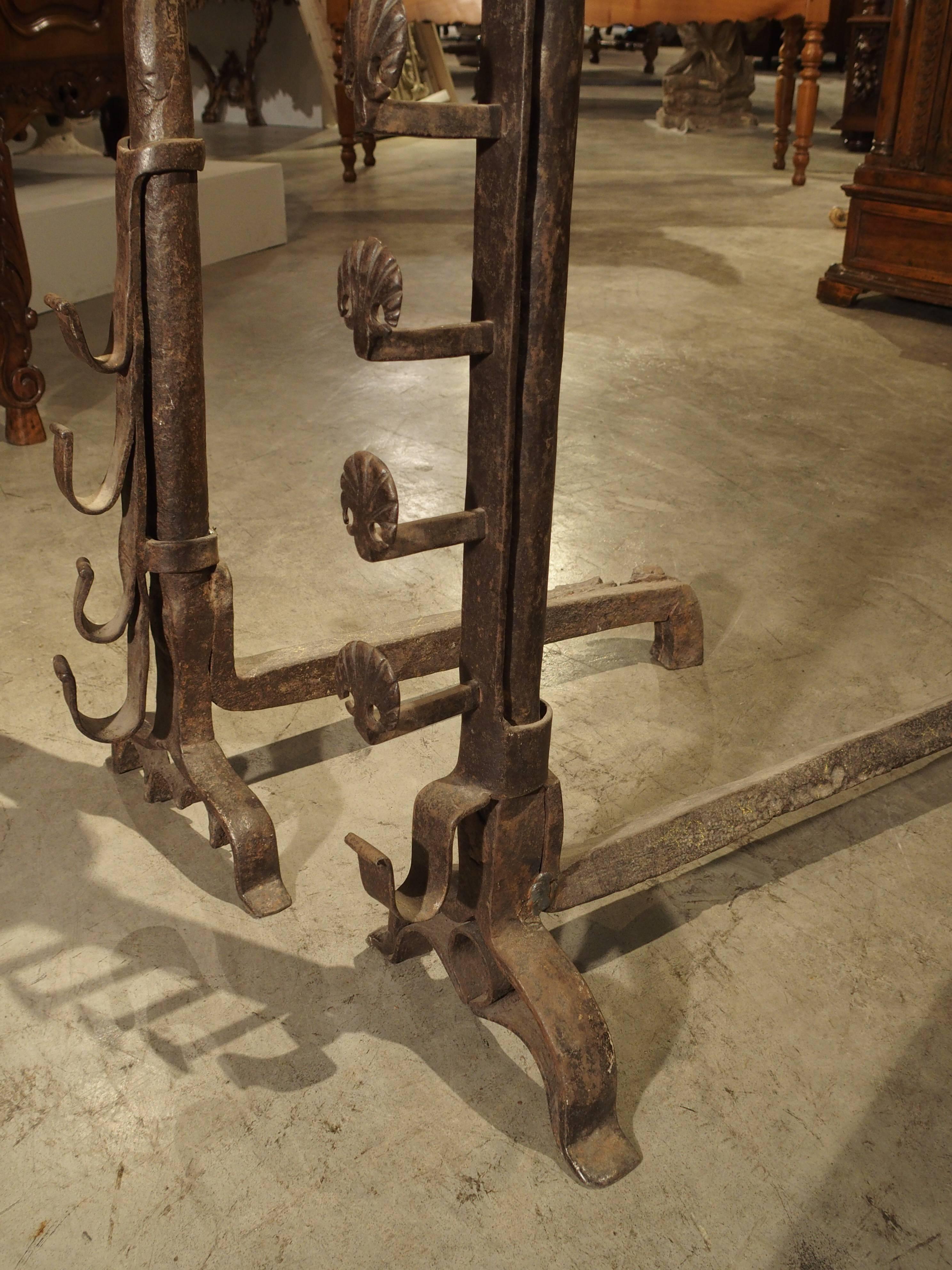 Rustic Antique French Andirons from the 1700s at 1stDibs