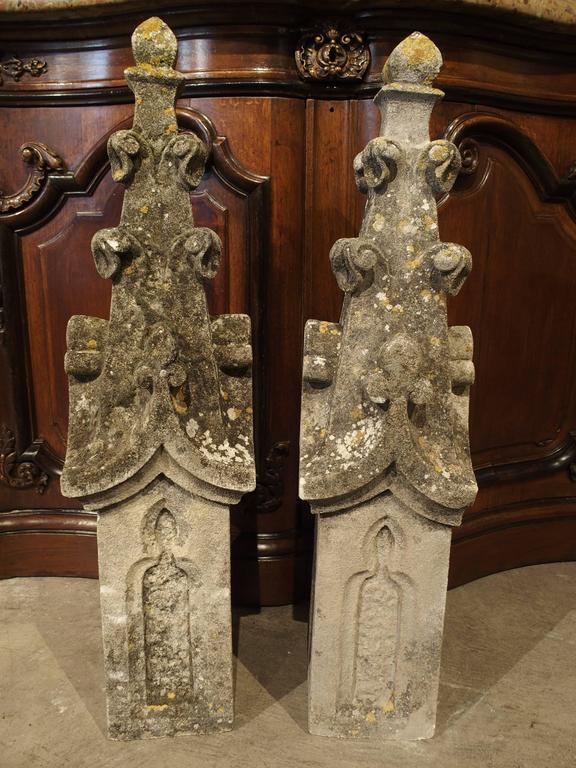 Pair of Carved Neo-Gothic Stone Cathedral Spires from France, 1800s at ...