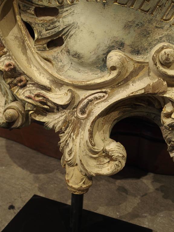 Carved and Polychromed Rococo Cartouche on Stand, Flanders, 1857 at 1stDibs