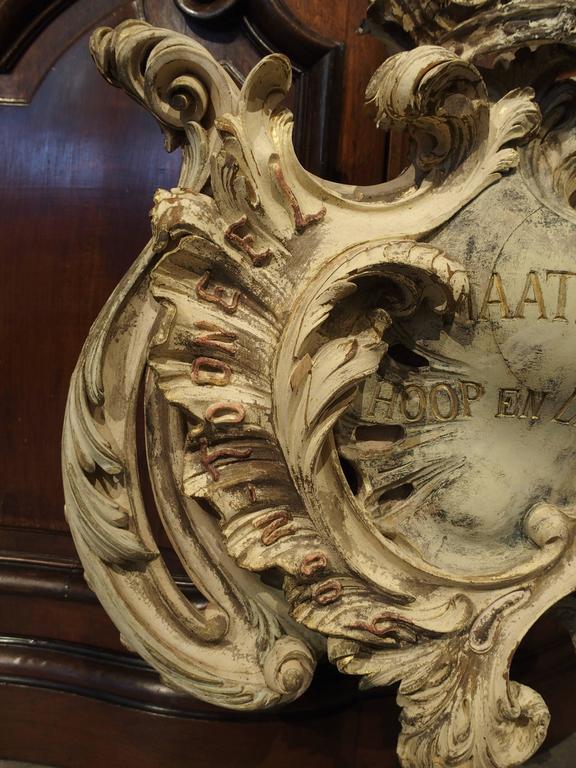 Carved and Polychromed Rococo Cartouche on Stand, Flanders, 1857 at 1stDibs