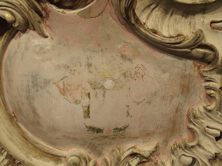 Carved and Polychromed Rococo Cartouche on Stand, Flanders, 1857 at 1stDibs