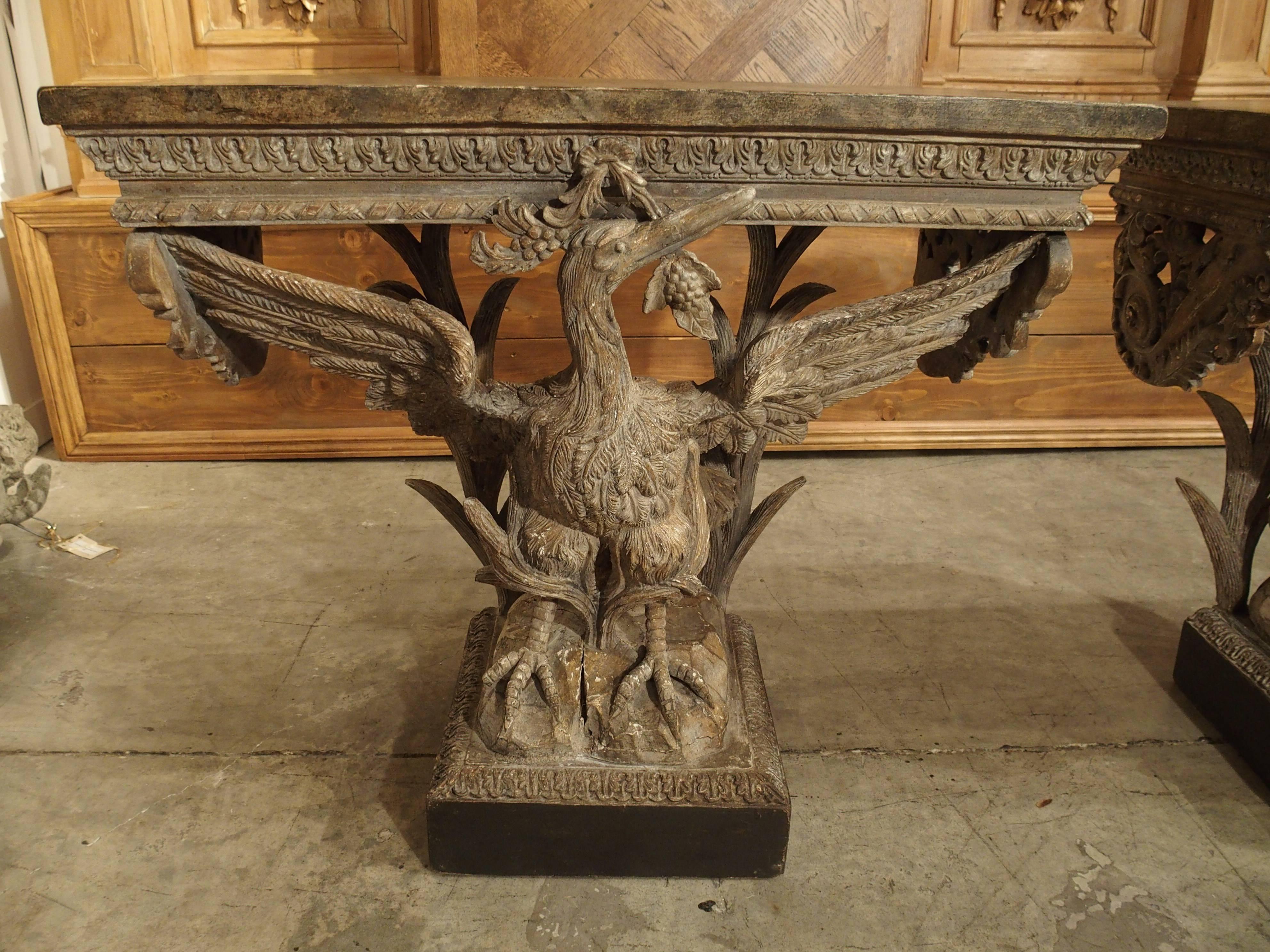 Fantastic Pair of Late 19th Century English Crane Consoles at 1stDibs