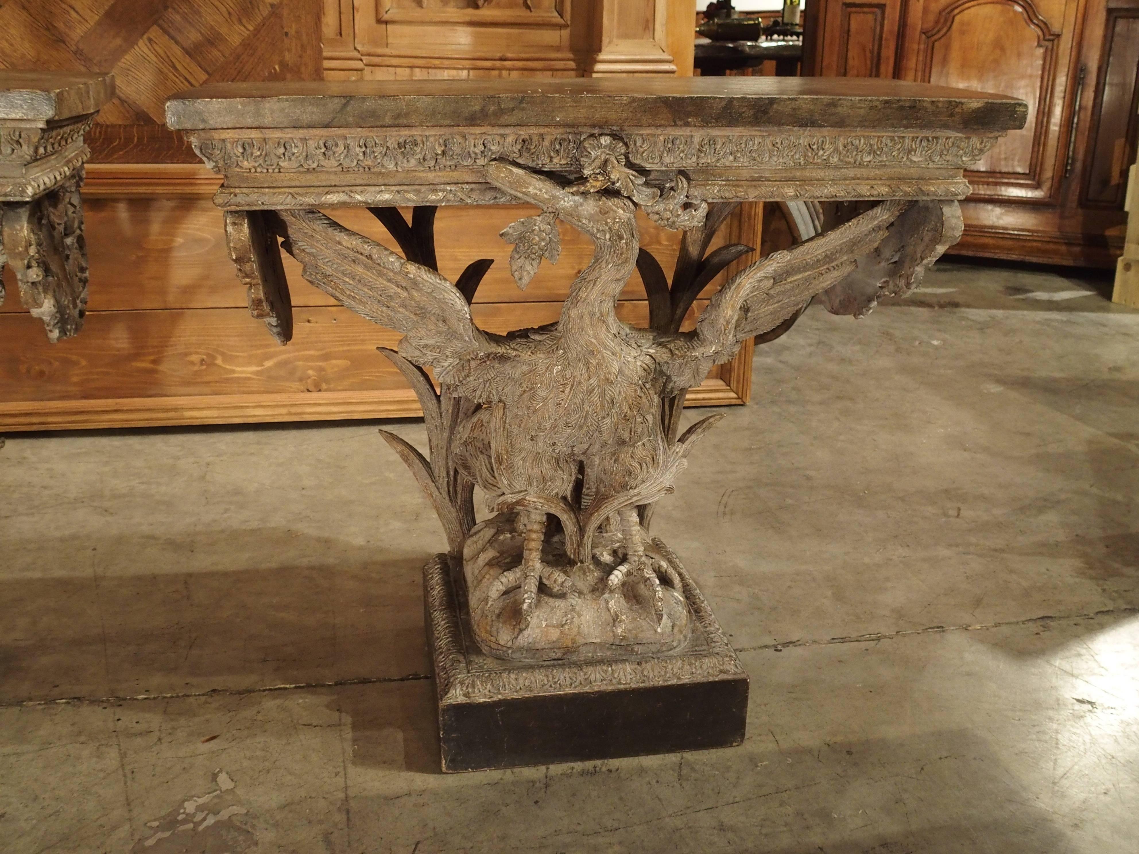 Fantastic Pair of Late 19th Century English Crane Consoles at 1stDibs