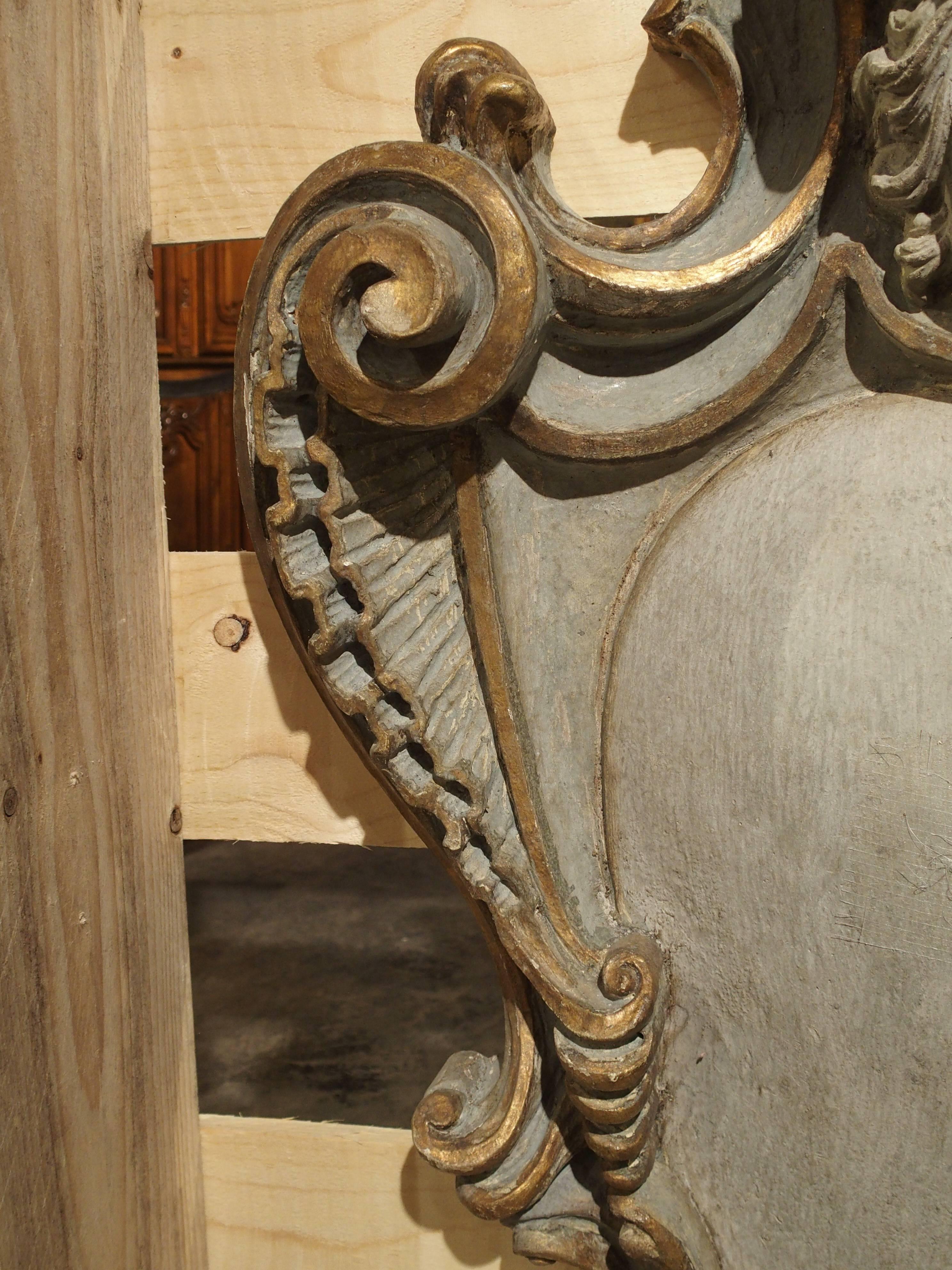 Large Carved and Painted Wooden Cartouche from Italy at 1stDibs