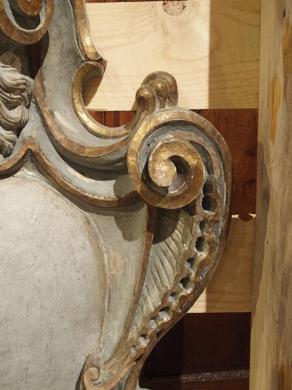 Large Carved and Painted Wooden Cartouche from Italy at 1stDibs