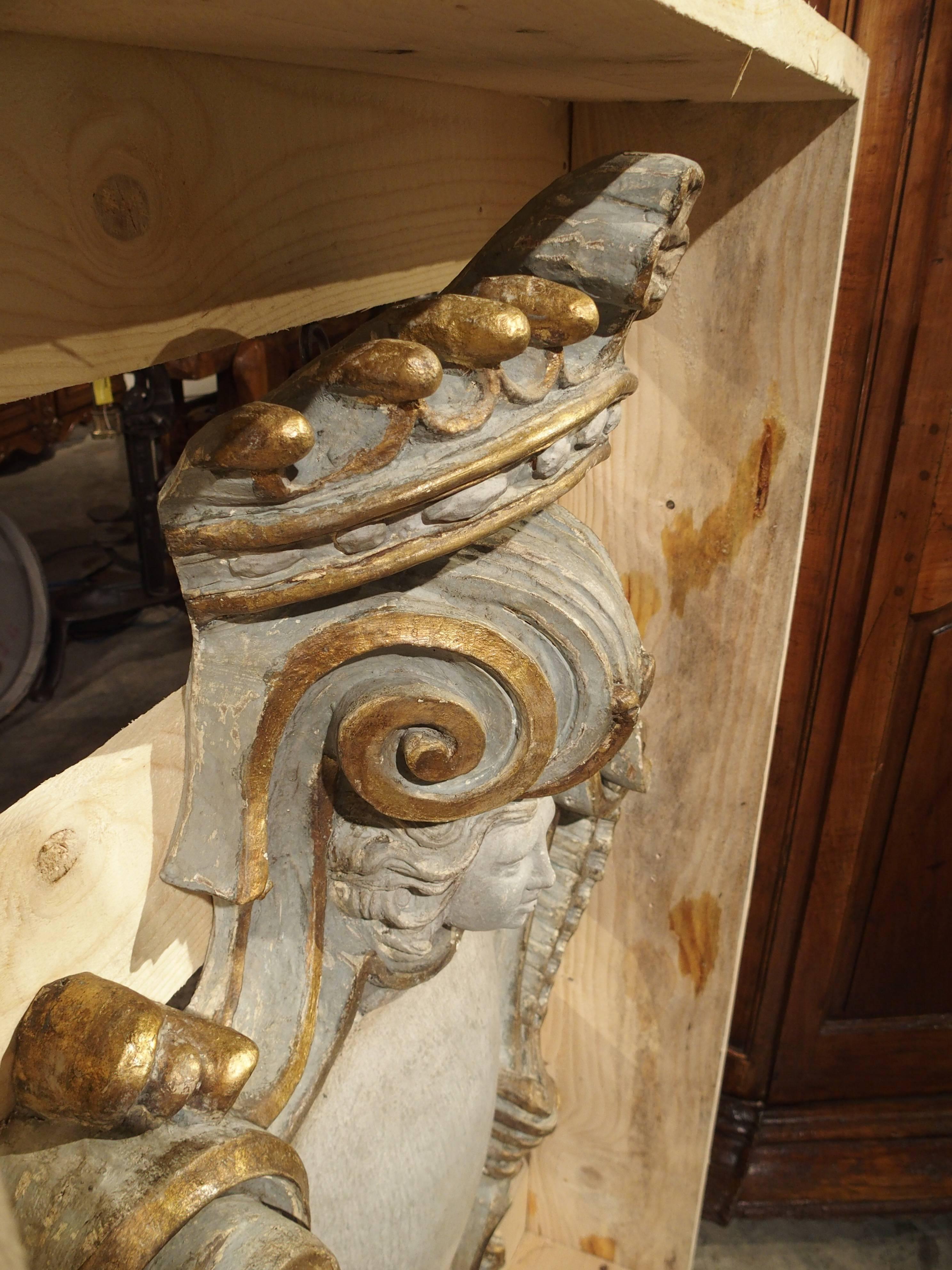Large Carved and Painted Wooden Cartouche from Italy at 1stDibs